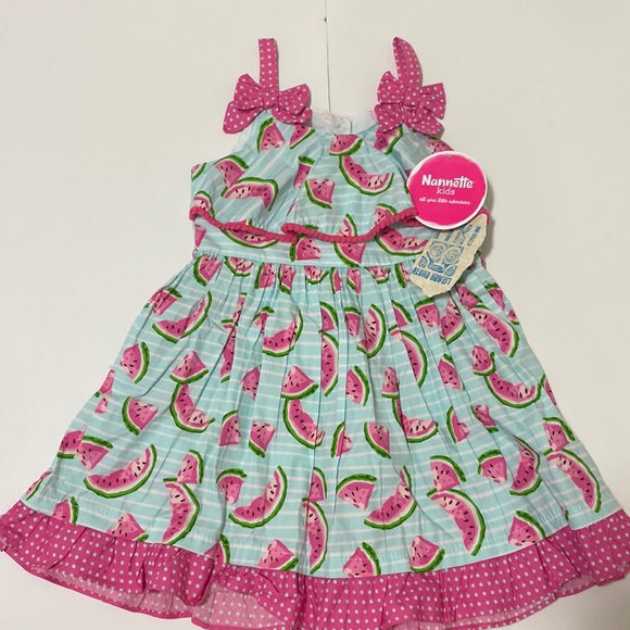 Nannette | Dresses | Nannette Kids Girls 4 Nwt Watermelon Bow Preppy ...